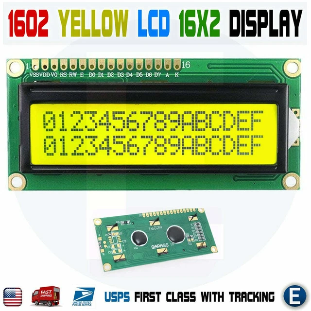 LCD 1602 YELLOW 16x2 HD44780 Character Display Module for Arduino ...