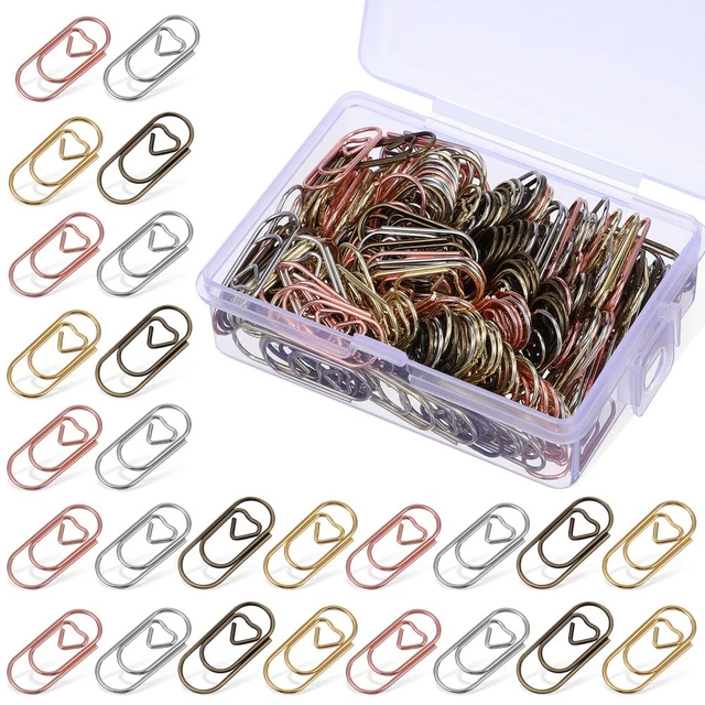 200 PCS HEART Paper Clips Paperclips Binder Clips Small Paper Clips ...