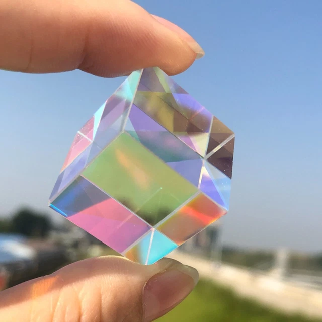 MAGIC PRISM CUBE X-cube Dichroic Cube Optical Glass Rainbow Color Prism ...