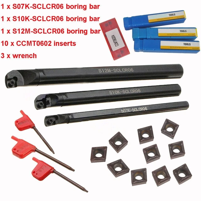 OUTILS DE TOURNAGE de tour kit complet de supports et inserts en acier x10 EUR 28,96 - PicClick FR