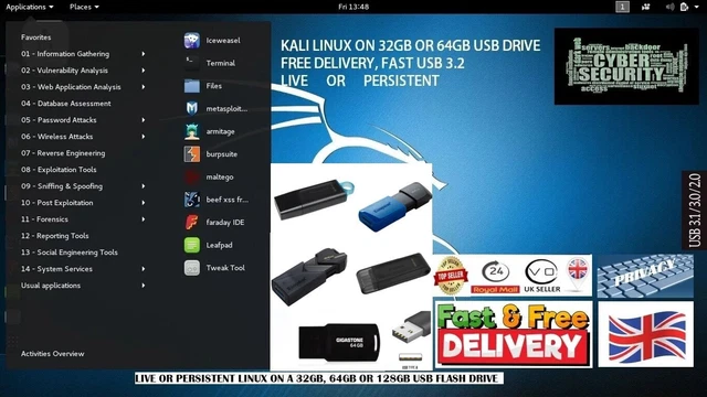 KALI LINUX 2024.4 64-Bit Live / PERSISTENT Penetration Testing ...