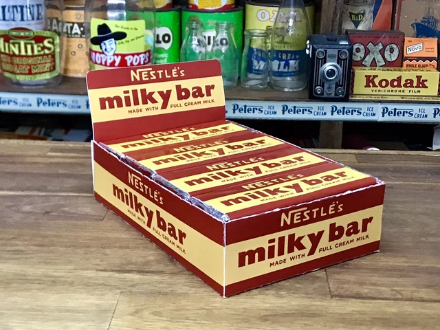 NESTLES MILKY BAR Vintage Display Box 4 Prop Wrapper Rolls Milk Bars ...
