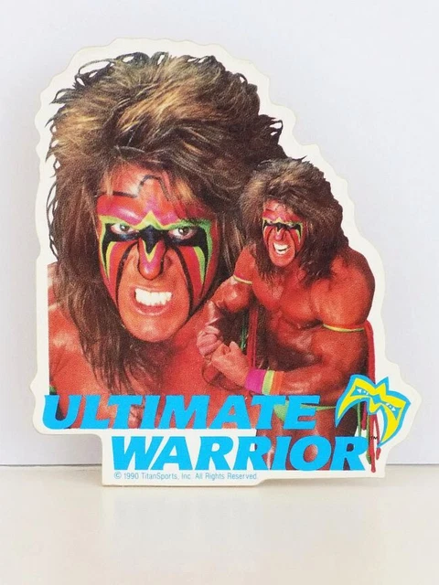 WWF ULTIMATE WARRIOR Die-Cut Wrestling Pin Badge 1990 Official Wcw Wwe ...