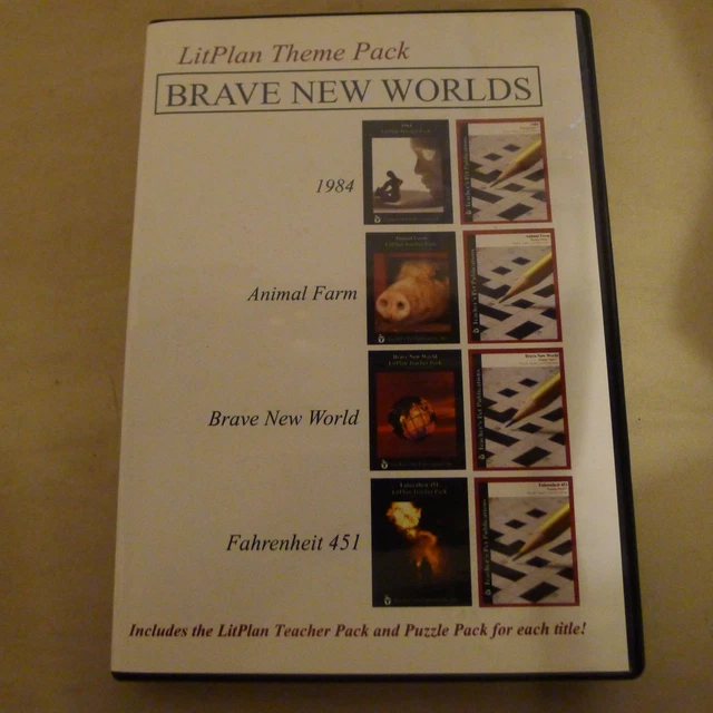 LITPLAN TEACHER CD Theme Pack Brave New World, 1984, Animal Farm ...