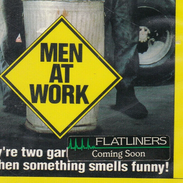 RARE VHS MEN AT WORK Big Box Ex-Rental Flatliners Promotion STICKER ...