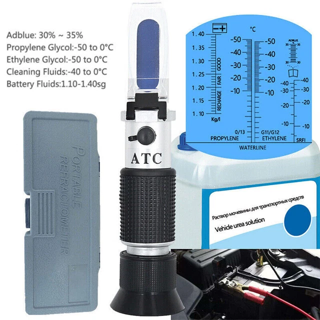 FLUID TESTER REFRACTOMETER Fluid Propylene Glycol Detector Adblue ...