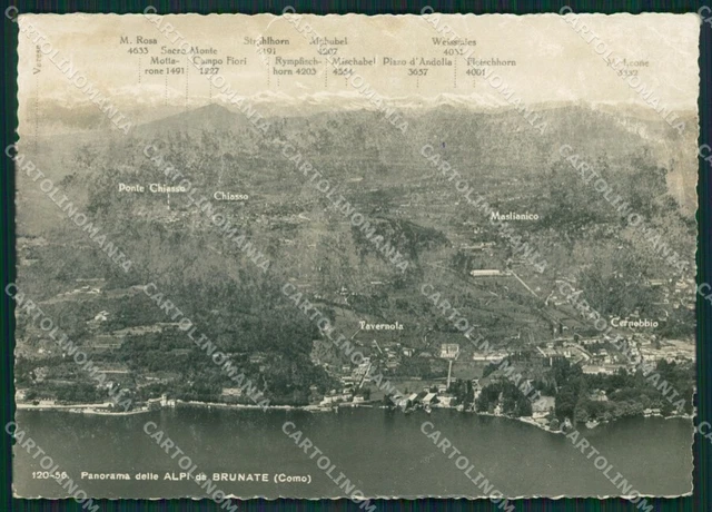 COMO BRUNATE LAGO di Como Mappa ABRASA Foto FG cartolina KB3222 EUR 5 ...