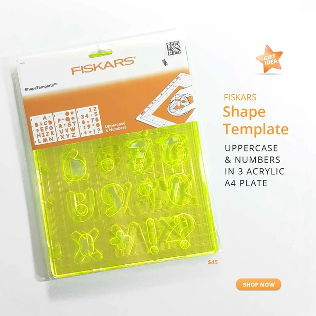 FISKARS LETTERS SHAPE Template Stencil Letter Tracing Ruler GIFT50 IN ...