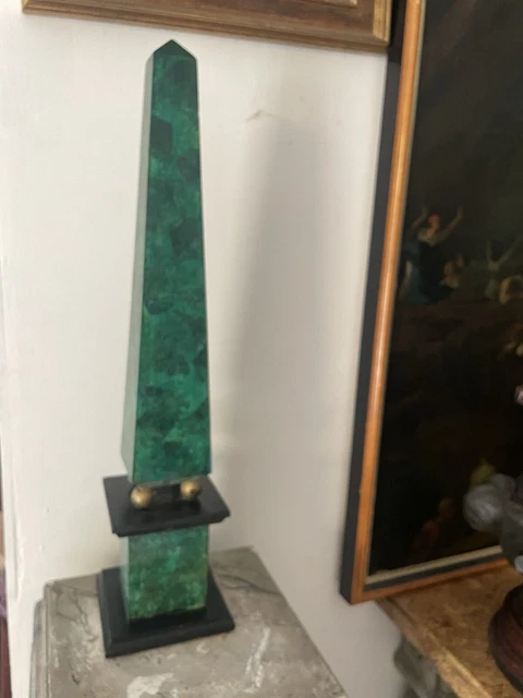 OBELISQUE PAPIER MÂCHE Et Bois 54 Cm Faux Marbre EUR 80,00 - PicClick FR