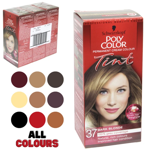 SCHWARZKOPF POLY TINT Hair Dye Permanent Cream Colour | All Colours ...