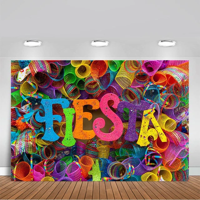 FIESTA PARTY BACKDROP Mexican Fiesta Themed Birthday Party Photography ...