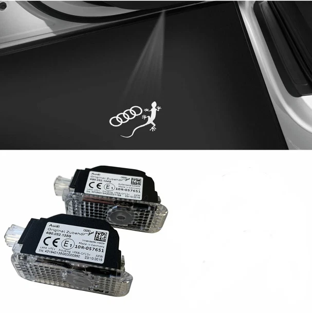 ORIGINAL AUDI ECHSE Ringe LED Einstiegsbeleuchtung Tür Logo (Gecko & Audiringe) EUR 85,99 ...