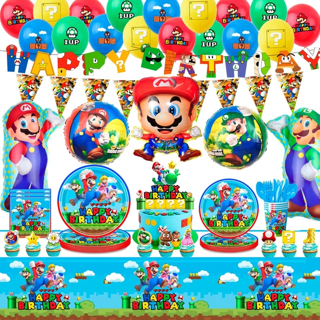 SUPER MARIO BIRTHDAY Party Supplies,All-in-One Pack Mario Party ...