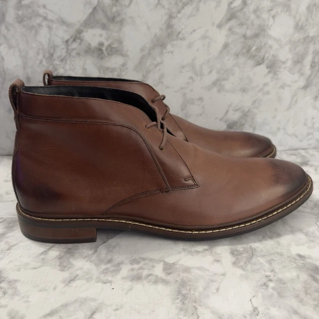 COLE HAAN BERKSHIRE Chelsea Boots Mens 9.5 Brown Leather Hipster ...