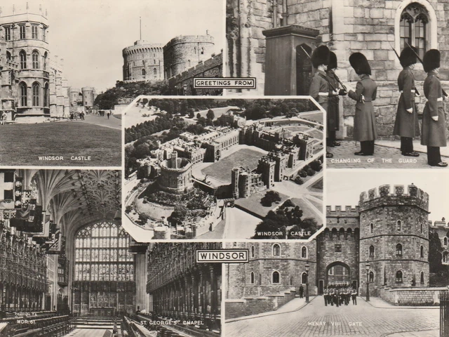 ***ORIGINAL POSTCARD***WINDSOR CASTLE-KÖNIGIN Elizabeth-Philip-Charles ...