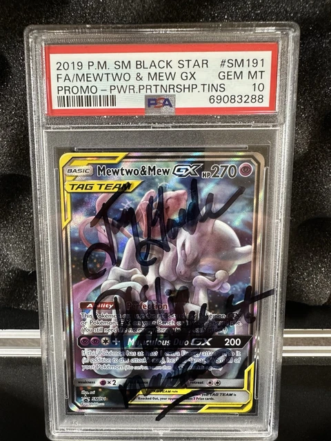 MEWTWO & MEW GX SM191 Tag Team Full Art | Sun & Moon Promo PSA 10 £ ...