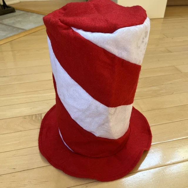 DR. SEUSS TALL Red White Striped Cat In The Hat Top Hat £5.28 - PicClick UK
