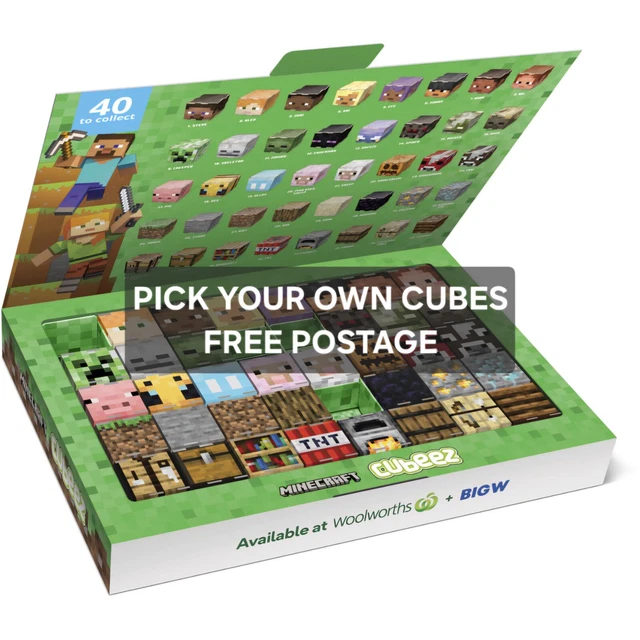 2025 WOOLWORTHS MINECRAFT Cubeez PICK YOUR OWN FREEPOSTAGE FLAT UNBUILT ...