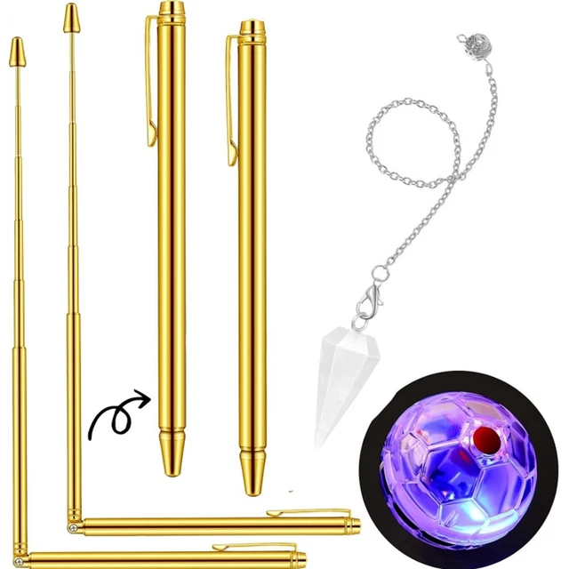4 PCS DOWSING Rods Copper Set Pen Shaped Gold Spirit Rods Water ...