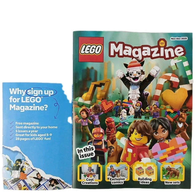 LEGO® MAGAZINE NOVEMBER December 2025 U.S. Wicked Mini Poster Issue £5. ...