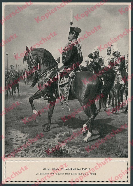 WERNER SCHUCH KAISER Wilhelm II. Leib-Garde-Husaren Parade Potsdam ...