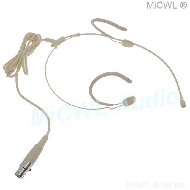 NEW BEIGE HEADSET Headworn Microphone Mic for Shure Body-Pack Wireless ...