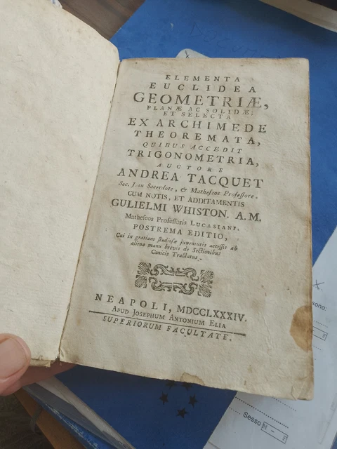 TACQUET-ORLANDO ELEMENTA EUCLIDEA GEOMETRIAE+SEC. CONICARUM TRACTATO Elia (1784) EUR 240,00 ...