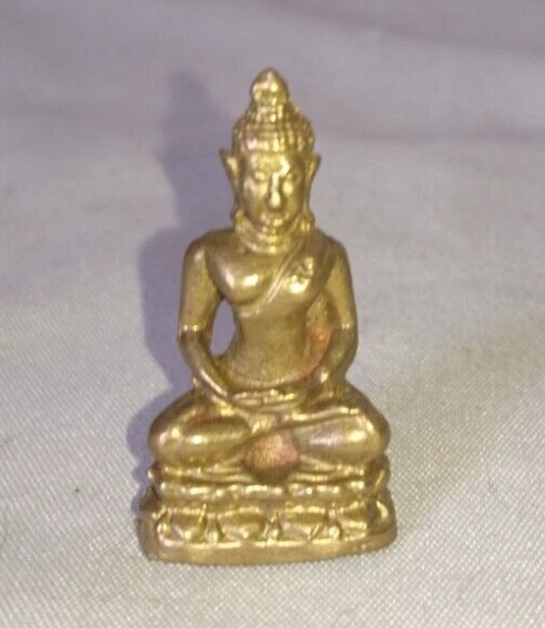 ANCIENNE STATUETTE FIGURINE AMULETTE BOUDDHA EN BRONZE de THAILANDE 1950 EUR 15,00 - PicClick FR