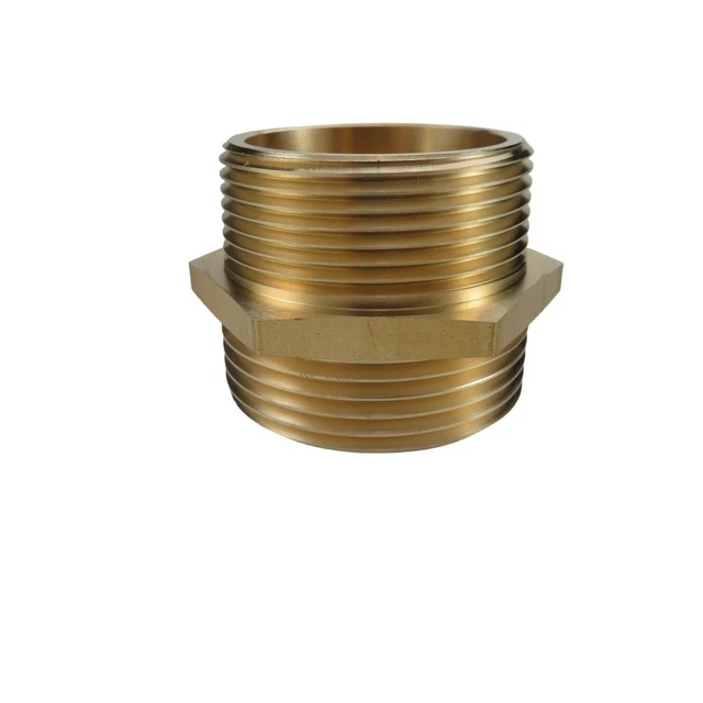 BRASS FIRE HOSE Connector 112 NPT Male to 112 NST NH Hex Nipple Adapter ...