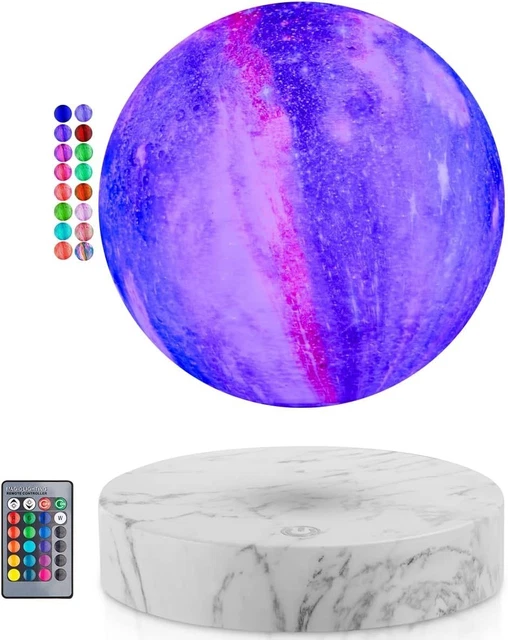 PAINTED LEVITATING GALAXY Moon Lamp 16-Color Floating LED Light with ...