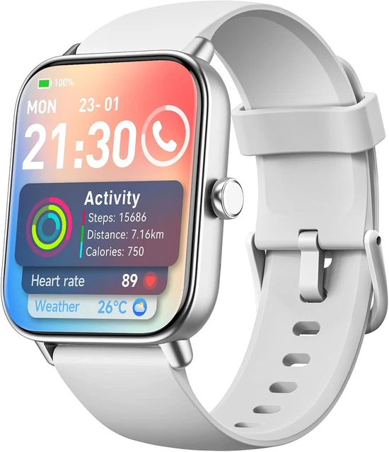 SMARTWATCH UOMO DONNA, 1,8" Orologio Smartwatch Chiamate Risposta ...