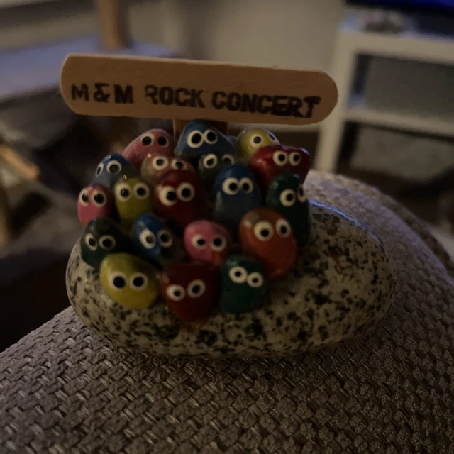 VINTAGE ORIGINAL PET Rock Concert Paperweight Collectible Hand Painted ...