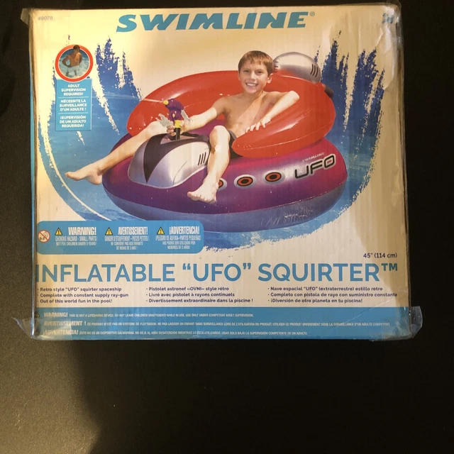NEWSWIMLINE ORIGINAL INFLATABLE UFO Spaceship Pool Float Ride 45” Ray ...