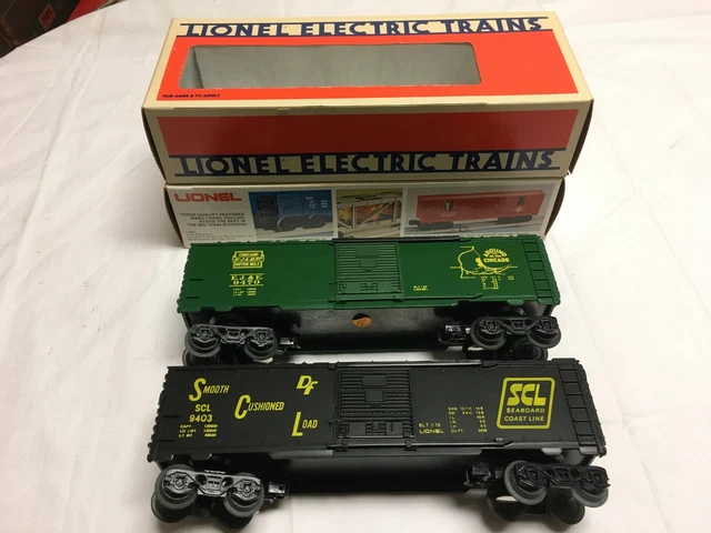 LOT OF 2 Lionel 6-9403 6-9470 Box Cars Seaboard Coast Line Chicago $44. ...