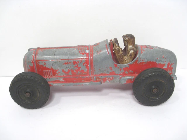 VINTAGE CAST IRON Hubley Kiddie Toy Race Car 7" Long $26.00 - PicClick