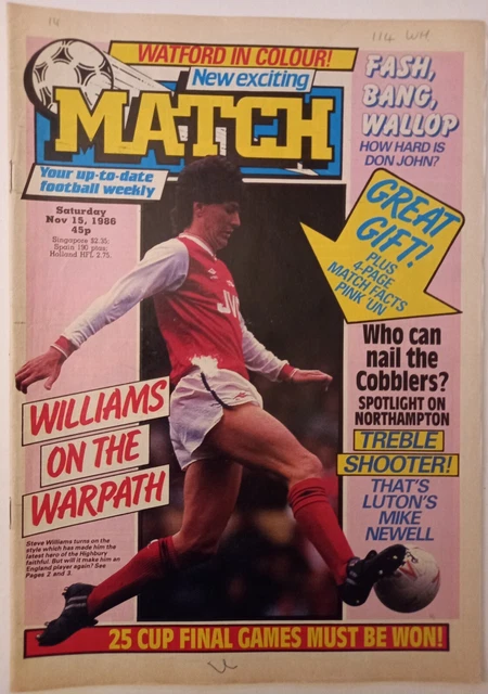 MATCH : 15TH November, 1986 : Vintage UK Football Magazine. £9.95 ...