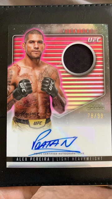 CARTE RELIQUE AUTOGRAPHE Alex Pereira /99 - 2024 Topps Midnight UFC EUR ...