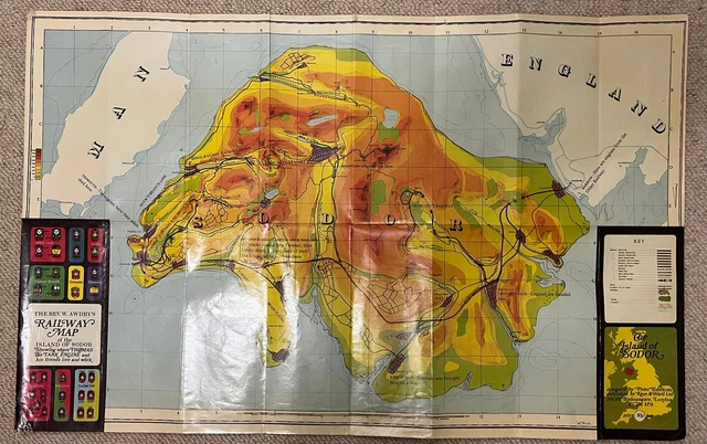 THOMAS THE TANK Engine Island Of Sodor Map Rev W Awdry 2nd Ed 1971 £35. ...