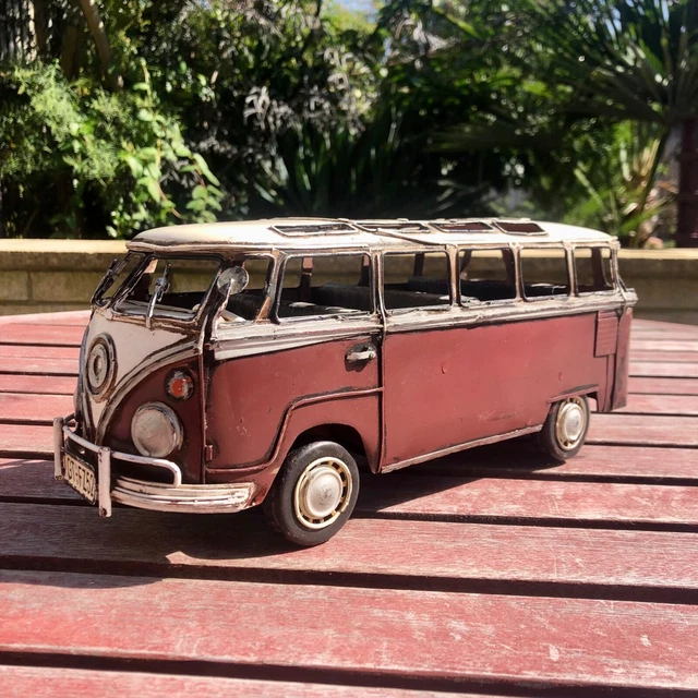VW VOLKSWAGEN SAMBA Bus 1:25 Diecast Model Camper van Model - Cream and ...