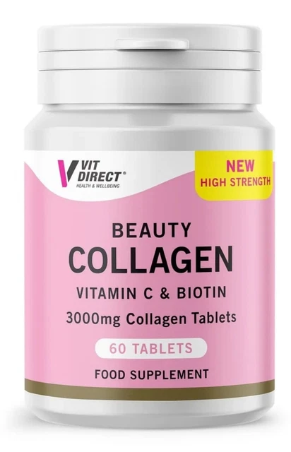 BEAUTY COLLAGEN PLUS Biotin Healthy Skin Hair Strong Nails 60 Tablets ...
