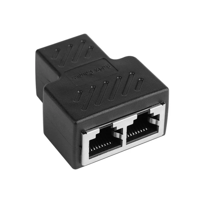 CABLE CONNECTOR LAN Network Extender Plug RJ45 Splitter Ethernet 1 To 2 ...