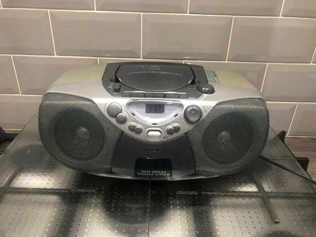 PHILIPS RETRO BOOMBOX Bass Reflex Speaker System AZ1080 CD riscrivibile ...