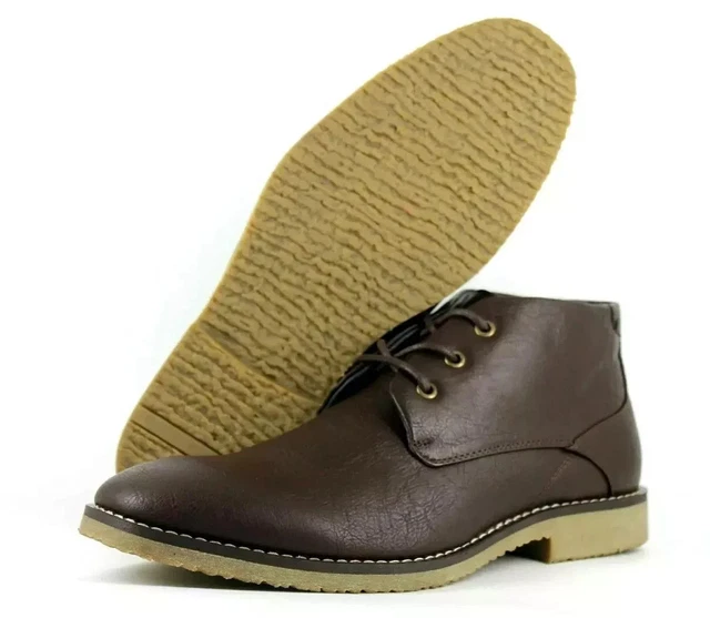 RED HERRING FLARE 3 Eye Mens UK 8 EU 42 Brown Plain Chukka Ankle Boots ...
