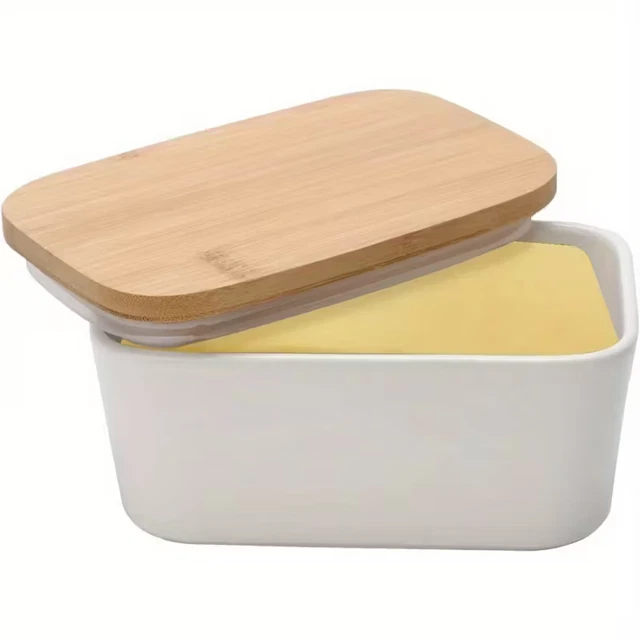 ANTIQUE WHITE PORCELAIN Butter Dish with Lid -600ml Large Capacity ...