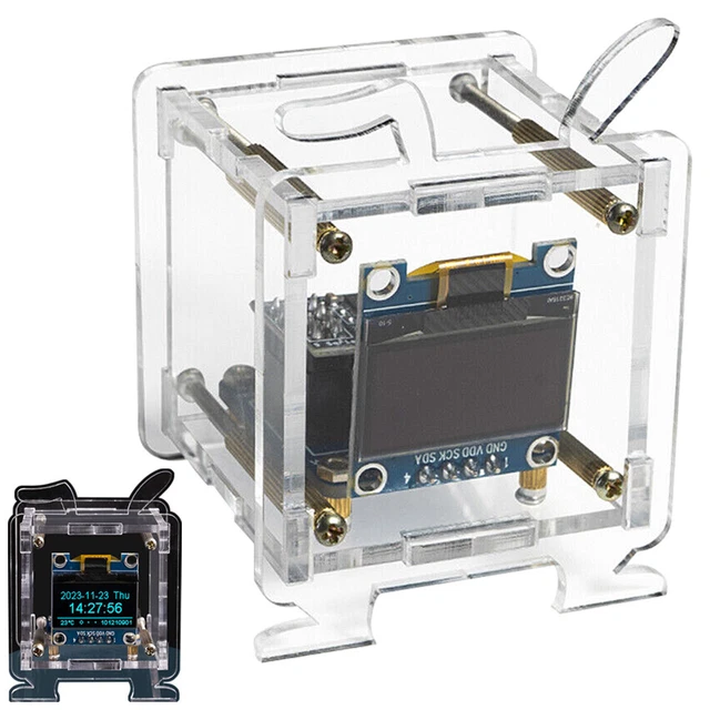 Esp8266 Diy Electronic Oled Display Mini Clock Kits With Shell Soldering Project £10 69