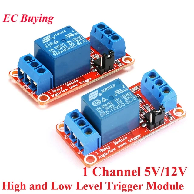 5V 12V RELAY Module One Channel with Optocoupler for Arduino High Low ...