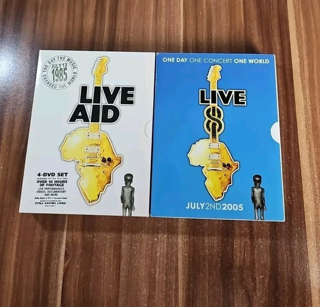 LIVE AID 1985 (4 DVD Box) + LIVE AID 8 aus 2004 (4 CD Box) *** sehr gut ...