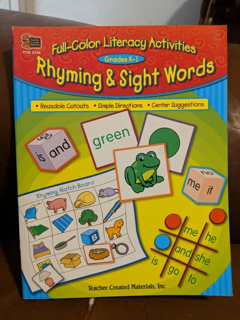 FULL-COLOR LITERACY ACTIVITIES Ser.: Rhyming and Sight Words by Kari ...