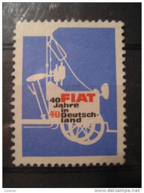 GERMANY 40 JAHRE FIAT Motoring Automobile Automovilismo Poster Stamp ...