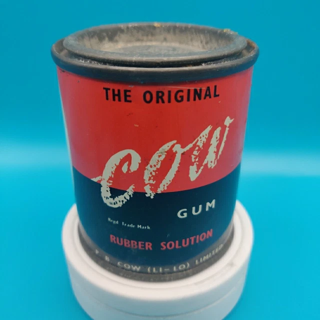 VINTAGE 1950S COW Gum Rubber Solution Tin £5.00 - PicClick UK